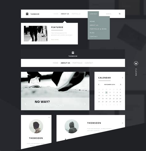 Elements Free Ui Kit Clean White Download Behance