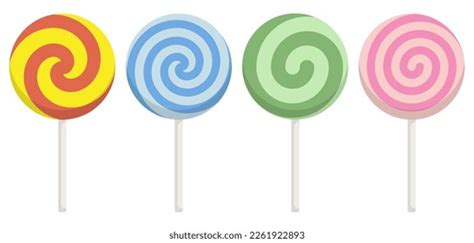 Set Colorful Lollipop Sweet Candies Vector Stock Vector Royalty Free 2261922893 Shutterstock