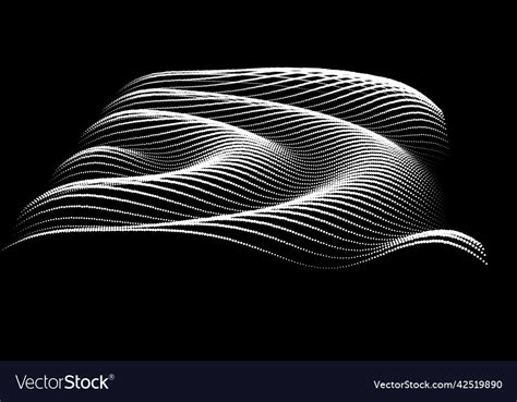 3d Dynamic Node Of Big Data Dots Science Wave Vector Image