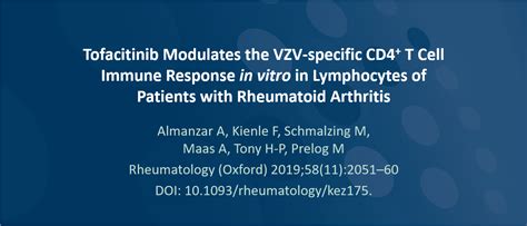 Tofacitinib Modulates The Vzv Specific Cd4 T Cell Immune Response In