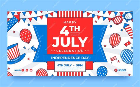 Free Vector Hand Drawn 4th Of July Social Media Post Template