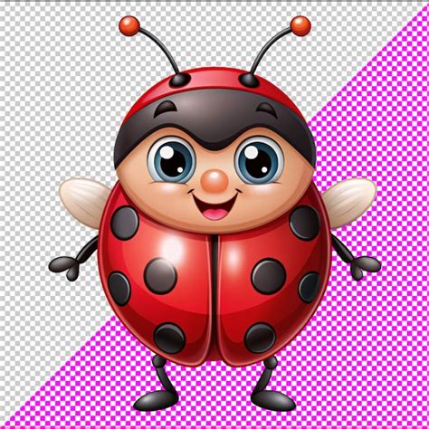 Premium Psd Cute Ladybug Cute Cartoon Lady