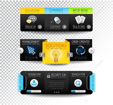 collection of web elements various templates label layout carousel