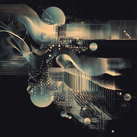 abstract data visualization with flowing lines and circular shapes