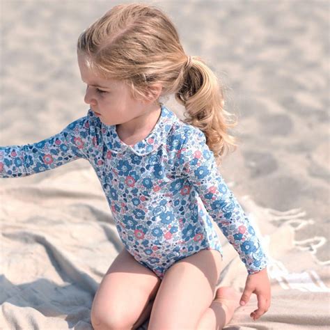 Peeter Pan Collar Swimsuit L S Betsy B Made With Liberty Fabric