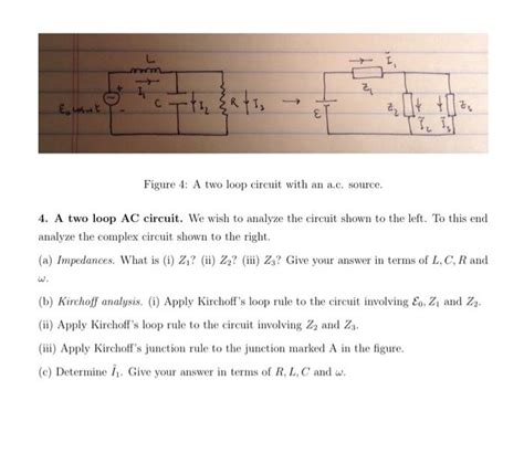 Solved Figure 4 A Two Loop Circuit With An Ac Source 4