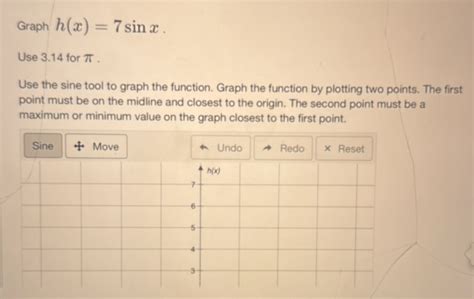 Graph Hx 7 Sin X Use 314 For Pi Use The Sine Tool To Graph The