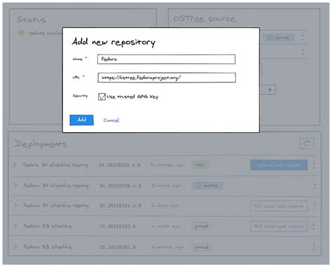 Redesign OSTree Page To Fix Change Repository Modal Issue Cockpit Project Cockpit