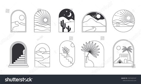 보헤미안 선형 로고 아이콘 및 기호 스톡 벡터로열티 프리 1937429107 Shutterstock