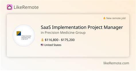 📩 Saas Implementation Project Manager At 🏢 Precision Medicine Group