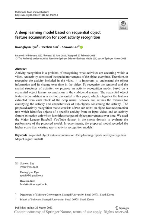 a deep learning model based on sequential object feature accumulation
