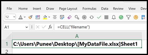 How To Get File Path In Excel Quick Formula