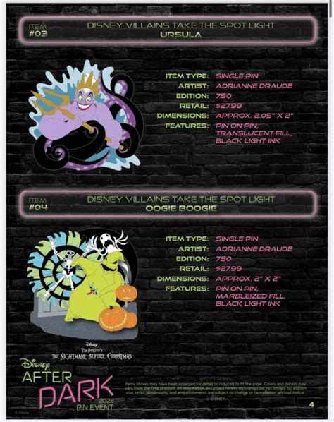 Disney After Dark 2024 Pin Event Catalog Disney Pins Blog
