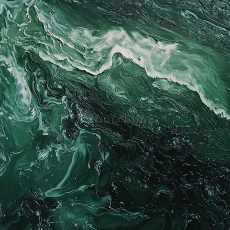 Abstract Green Waves Swirling Patterns Of Dynamic Motion And Texture