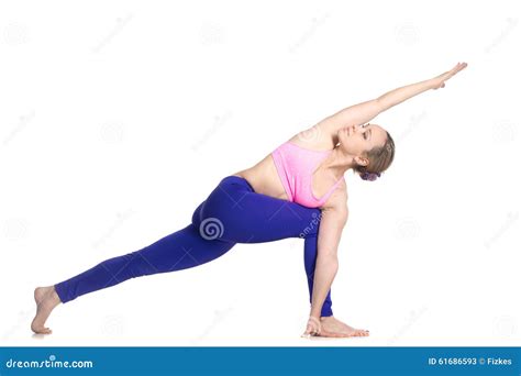 Revolved Side Angle Yoga Pose Stock Image Image Of Parsva Female 61686593