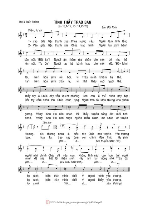 Sheet Tình Thầy Trao Ban Pdf Lời And Hợp âm Nốt Nhạc