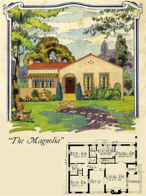 1925 Magnolia California Patio Style Bungalow Plan Radford