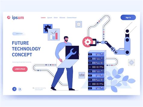 Premium Vector Future Technology Concept Banner Template Man