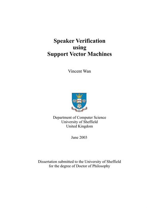 pdf speaker verification using support vector machines · speaker