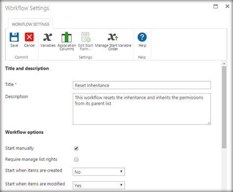 Reset List Item Inheritance In Sharepoint 2016 Using Nintex Workflow 2016