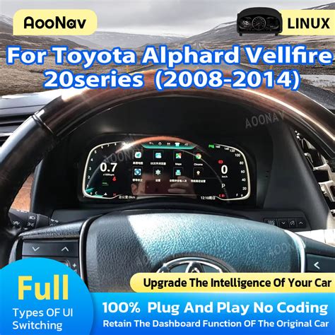Aoonav Car Lcd Digital Cluster For Toyota Alphard Vellfire 20series