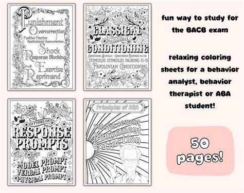 Applied Behavior Analysis Coloring Book Aba Activity Book Etsy