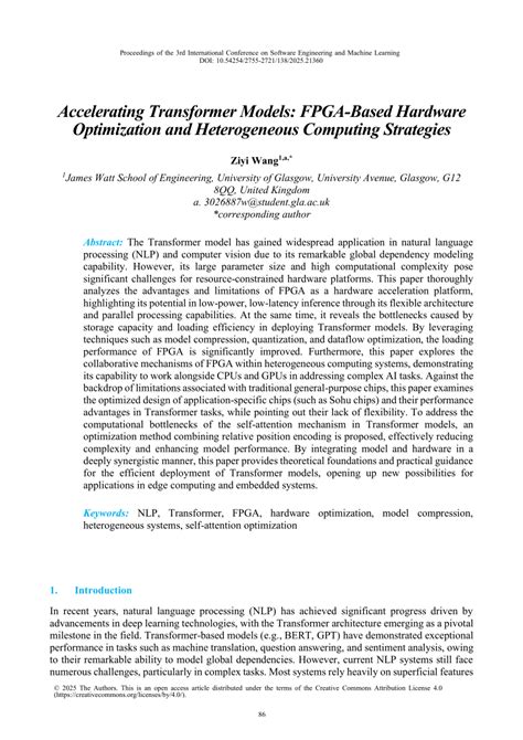 Pdf Accelerating Transformer Models Fpga Based Hardware Optimization And Heterogeneous