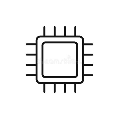 CPU Icon Thin Line Art Isolated Stock Vector Illustration Of Technology Database 341525266
