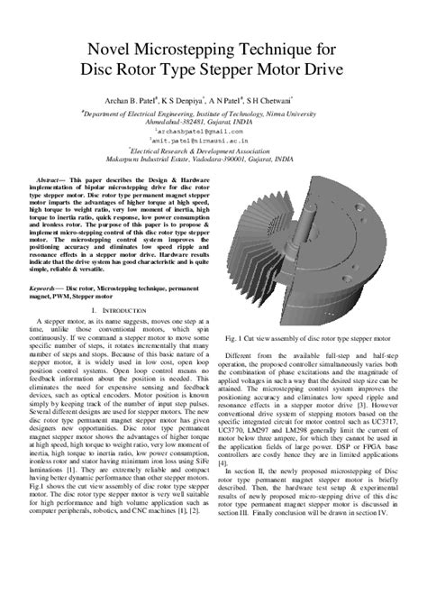 Pdf Novel Microstepping Technique For Disc Rotor Type Stepper Motor Drive
