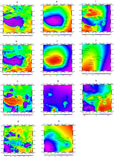 A Topography Of The Tp B Moho Depth Of The Tp C Sediment Depth