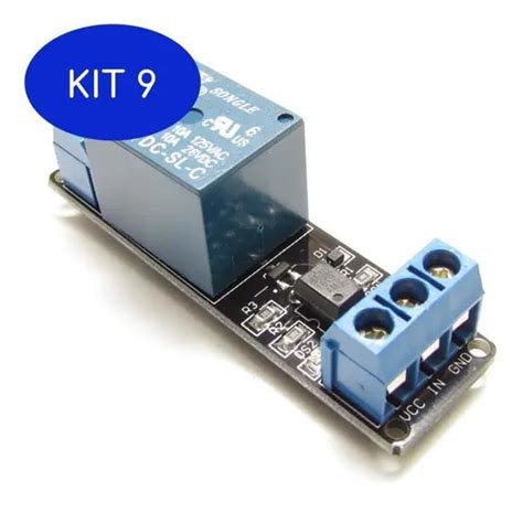 Kit 9 Módulo Relé 1 Canal 5v Para Arduino Arm Avr Dsp Pic