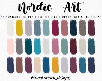 Sketching Procreate Palette HEX Color Codes Instant Etsy