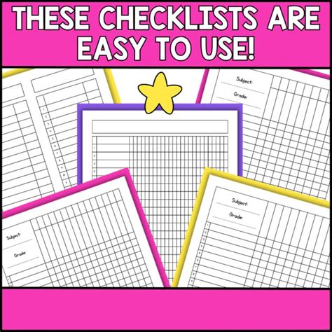 Printable Gradebook Assignment Tracker Class Checklist Template 20