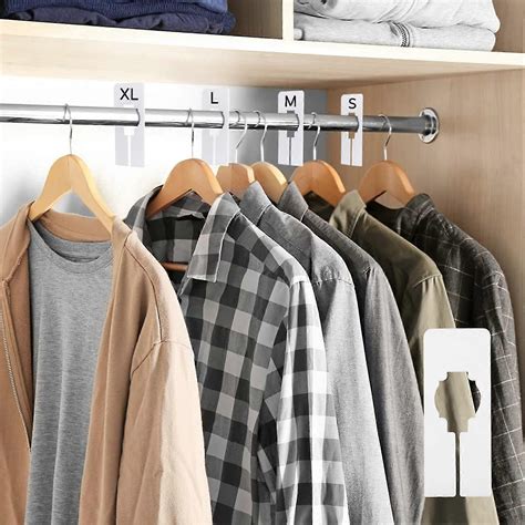 10 Pcs Size Separator Rectangular Size Separator Plastic Clothing Rack Size Dividers Closet