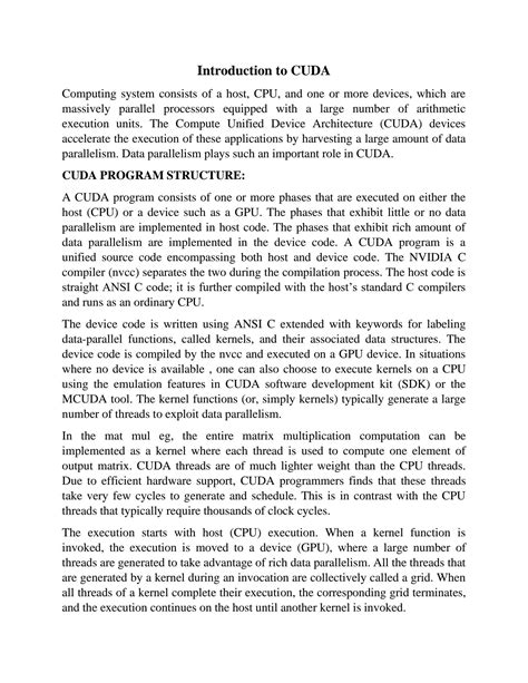 Solution Understanding The Cuda Program Structure A Beginner S Guide Studypool Solution Understanding The Cuda Program Structure A Beginner S Guide Studypool