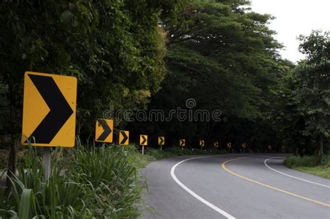 Two Arrow Curve Signs Stock Photo Image Of Safety Traffic