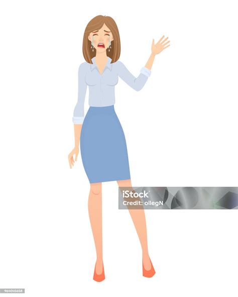 비즈니스 여자 격리입니다 공식적인 옷 벡터 일러스트 레이 션에 우아한 사업가 가리키기에 대한 스톡 벡터 아트 및 기타 이미지 가리키기 경영자 눈물 Istock