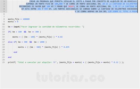 Sentencia If Else MatLab Alquiler De Vehiculo Tutorias Co