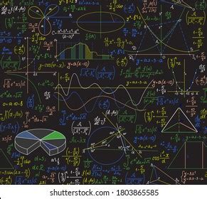 Math Vector Seamless Pattern Multicolored Handwritten Stock Vector Royalty Free