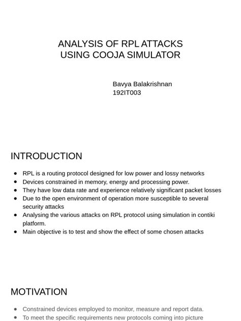 Various Attacks On Rpl Using Contiki Os And Cooja Simulator Pdf Computer Network Network