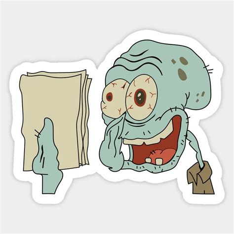 Crazy Squidward Sticker Funny Laptop Stickers Cartoon Stickers Cute