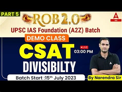 Divisibility For UPSC CSAT Classes CSAT Foundation By Narendra Sir YouTube