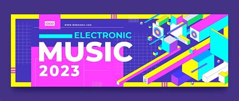 Free Vector Flat Design Electronic Music Twitter Header