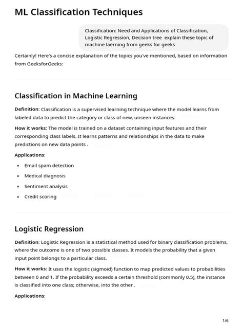 Ml Classification Techniques Pdf Machine Learning Statistical Classification