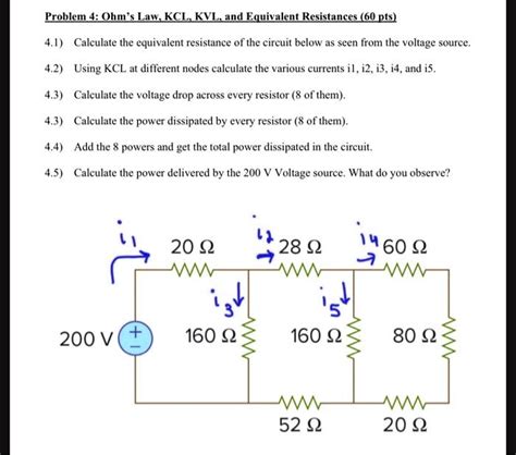 Solved Texts Problem 4 Ohms Law Kcl Kvl And Equivalent