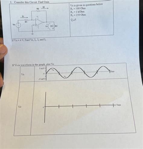 Solved Consider This Circuit Find Gain Vs Is Given In Chegg