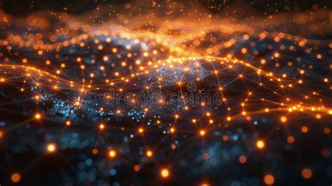 Abstract Background With Glowing Lights And Dots Stock Image Image Of