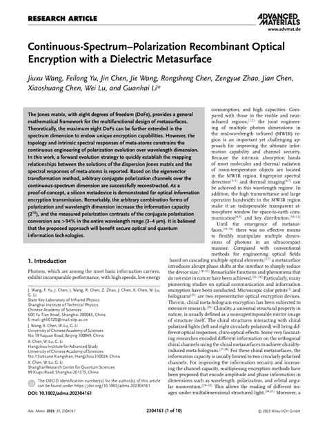 Continuous Spectrum Polarization Recombinant Optical Encryption With