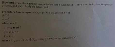 Solved Points Trace The Algorithm Here To Find The Chegg