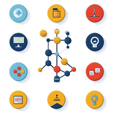 icons showcasing diagrams with visuals of flow processes hierarchical